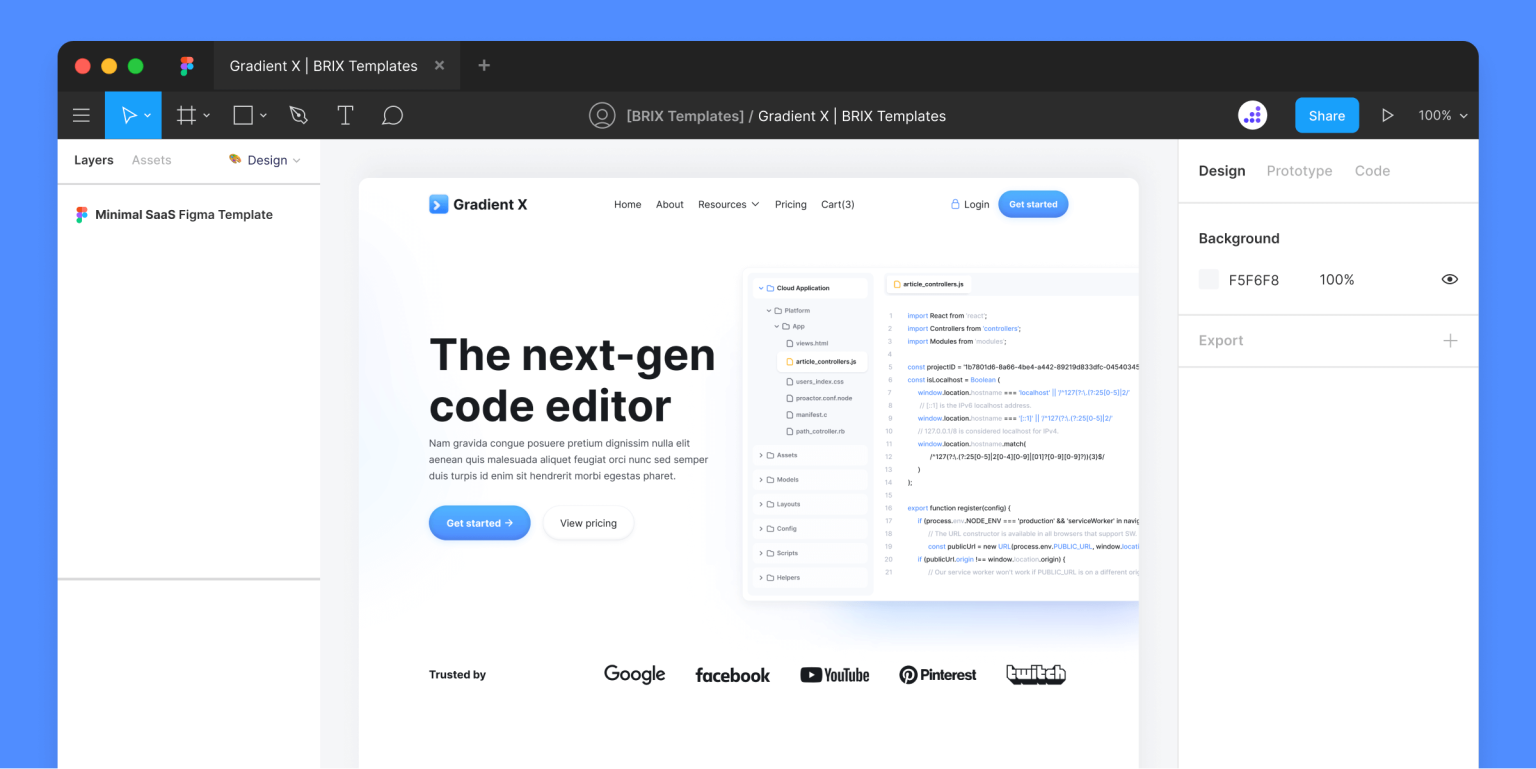 Gradient X - Minimal SaaS Figma Template - Free Figma Resource | Figma ...