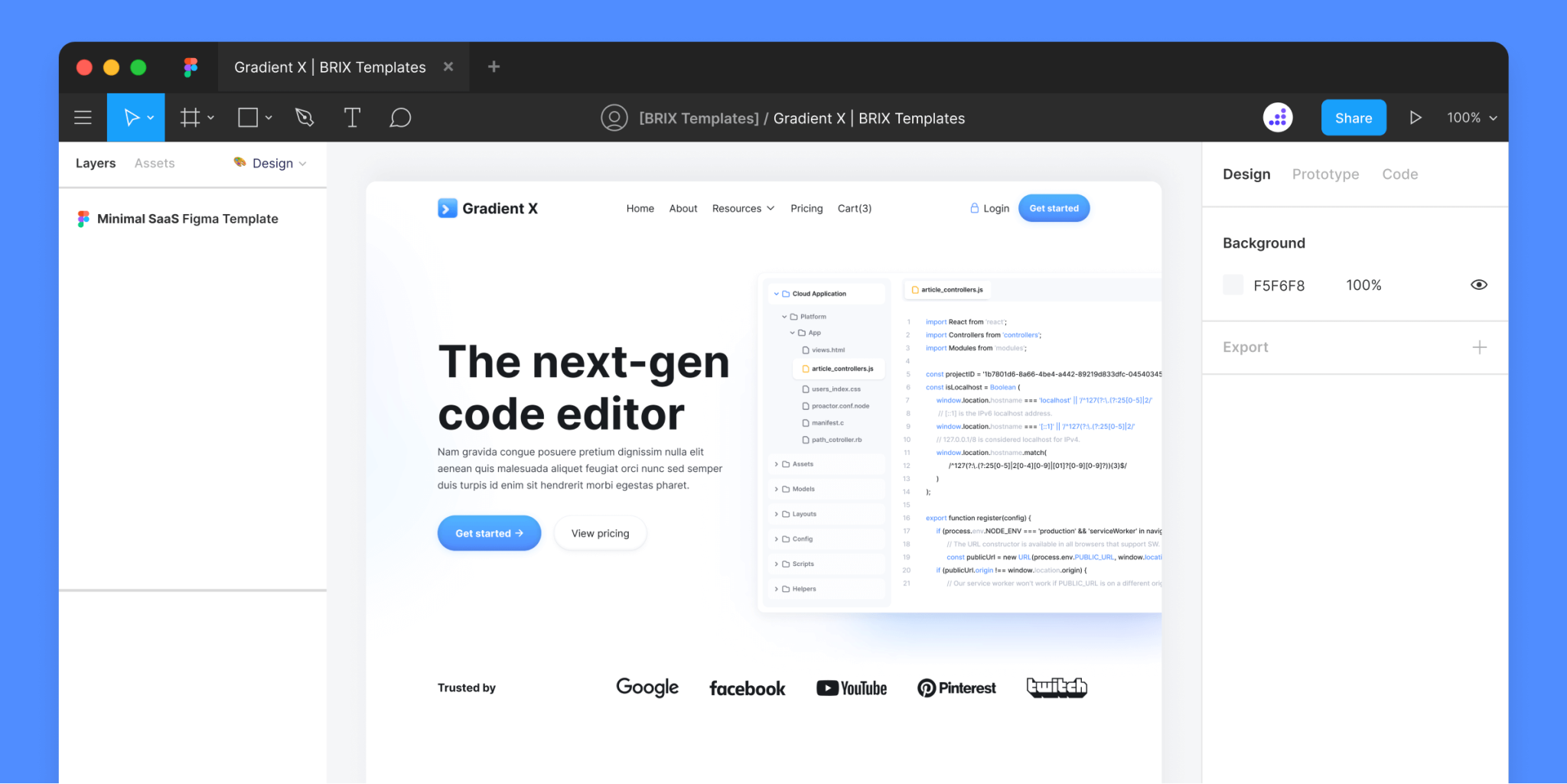 Gradient X - Minimal SaaS Figma Template - Free Figma Resource | Figma Elements