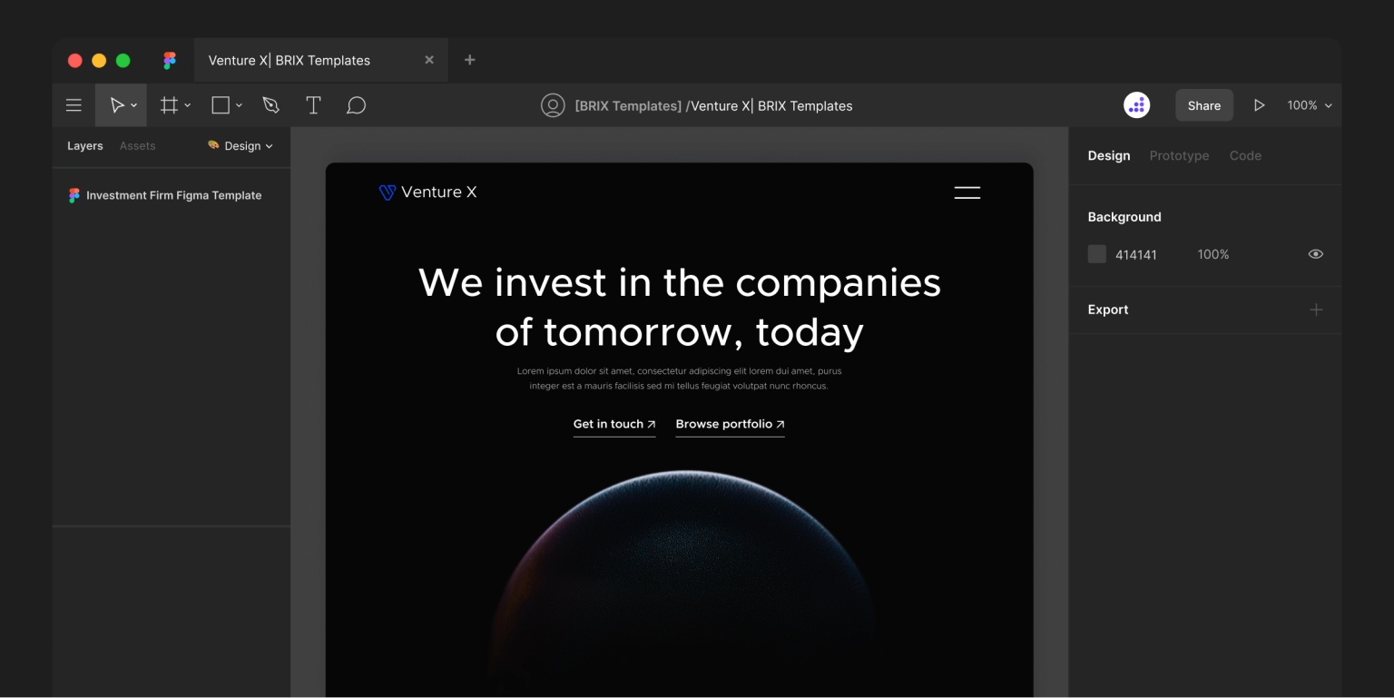 Venture X - Investment Firm Figma Template - Free Figma Resource | Figma Elements