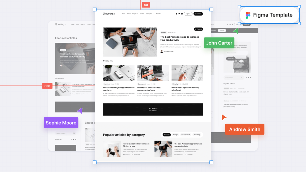 Writing X - Blog Figma Template - Free Figma Resource | Figma Elements Writing X - Blog Figma Template - Free Figma Resource | Figma Elements