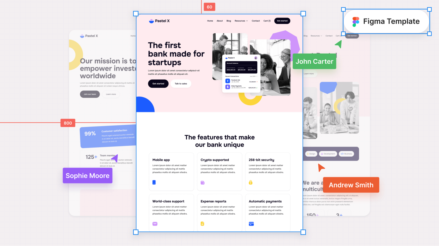 Pastel X - Colorful Startup Figma Template - Free Figma Resource ...