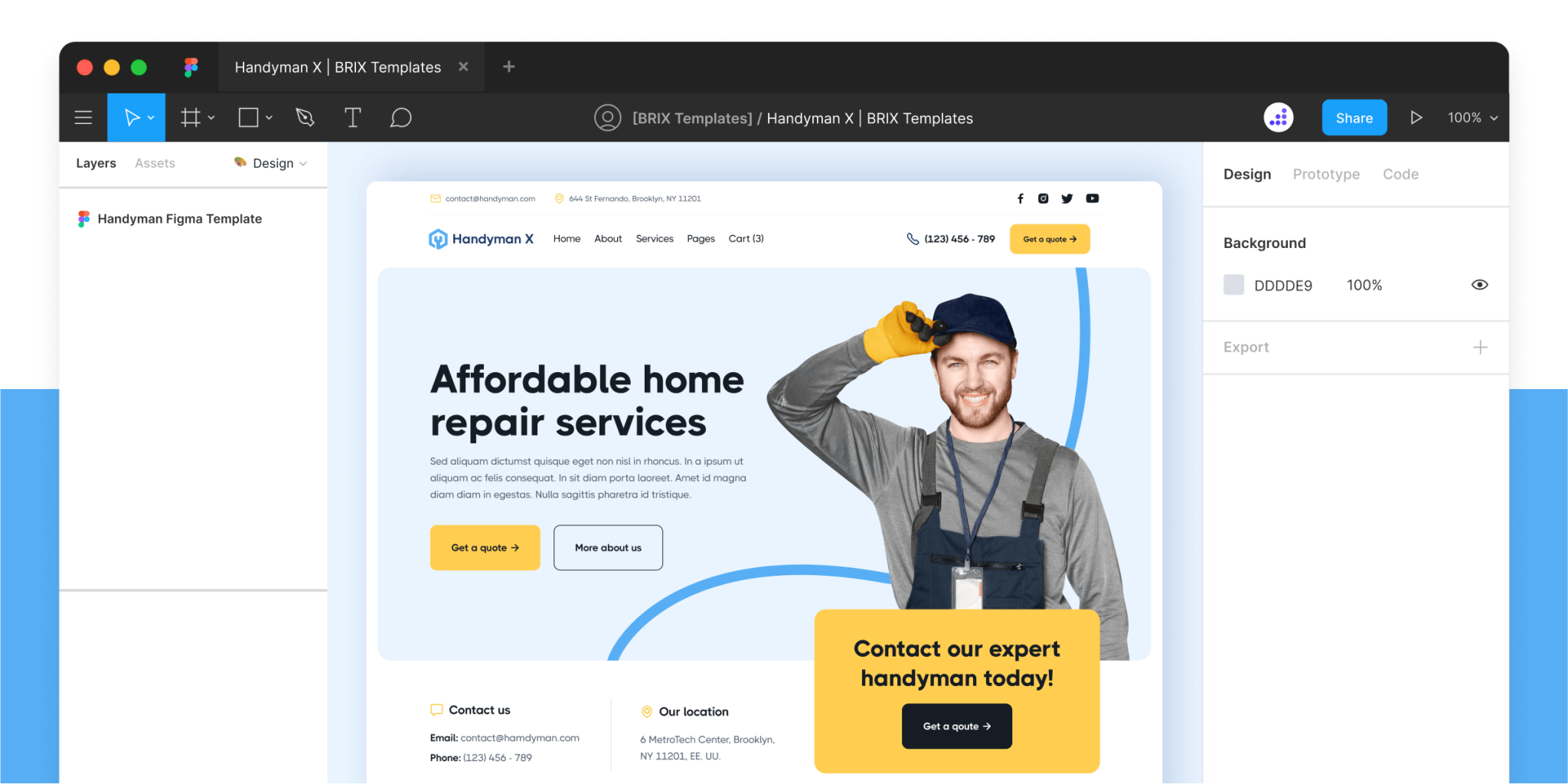 Handyman X - Handyman Figma Template - Free Figma Resource | Figma Elements