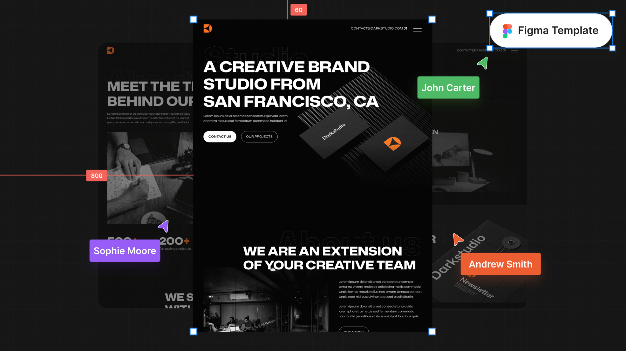 Darkstudio X - Dark Mode Agency Figma Template - Free Figma Resource ...