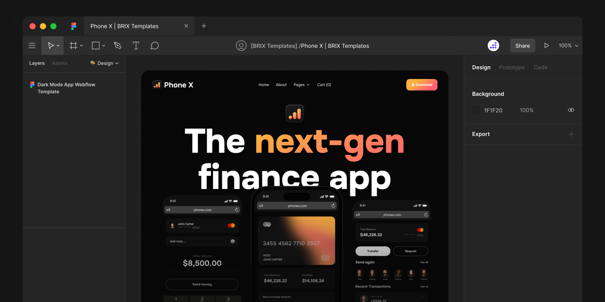 Phone X - Dark Mode App Figma Template - Free Figma Resource | Figma ...