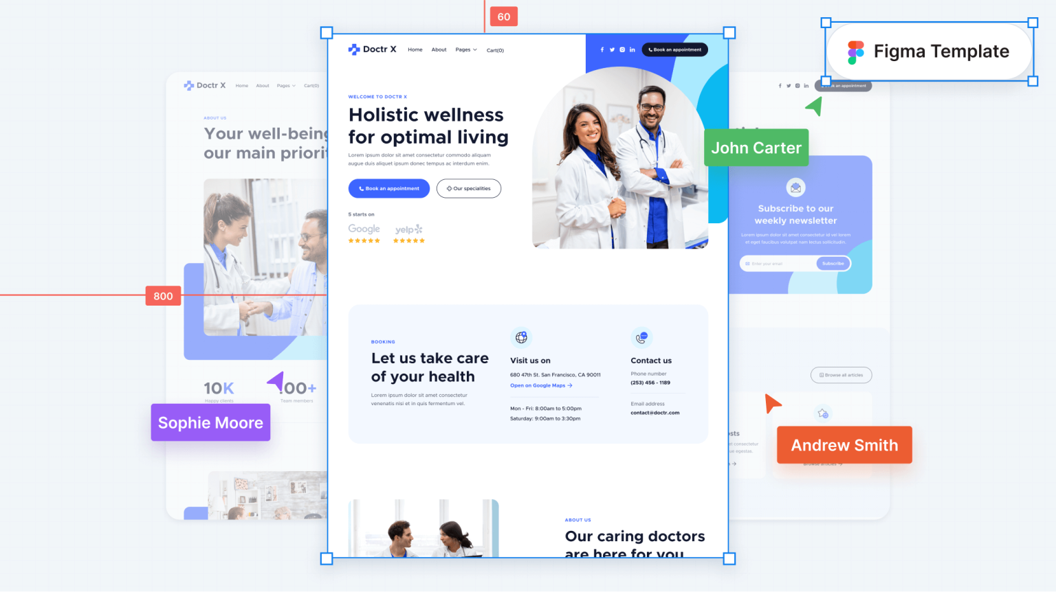 Doctr X - Doctor Figma Template - Free Figma Resource | Figma Elements
