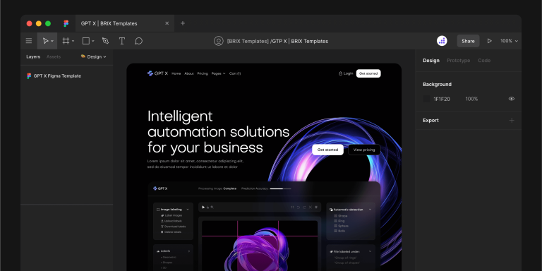 GPT X - AI & Machine Learning Figma Template - Free Figma Resource | Figma Elements