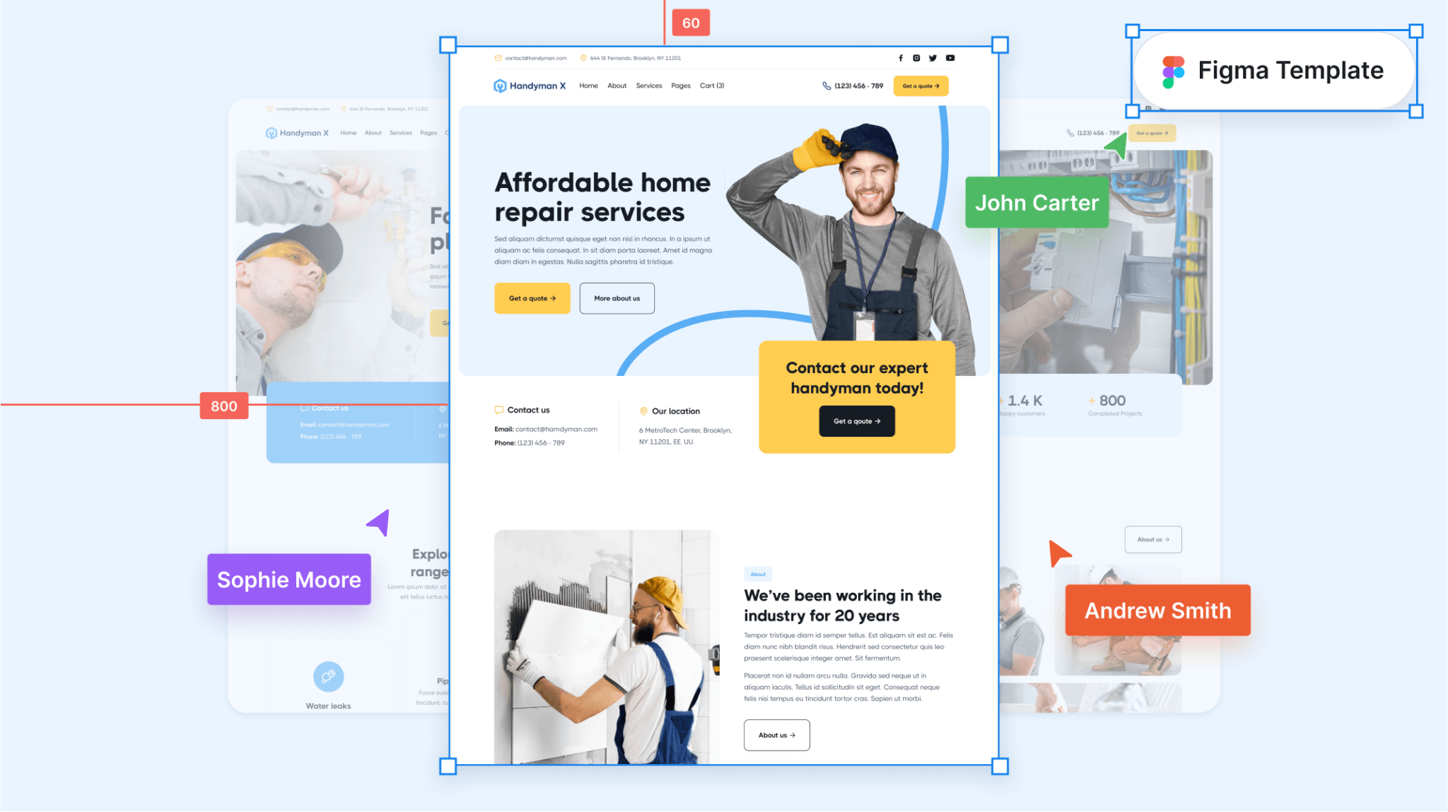 Handyman X - Handyman Figma Template - Free Figma Resource | Figma Elements