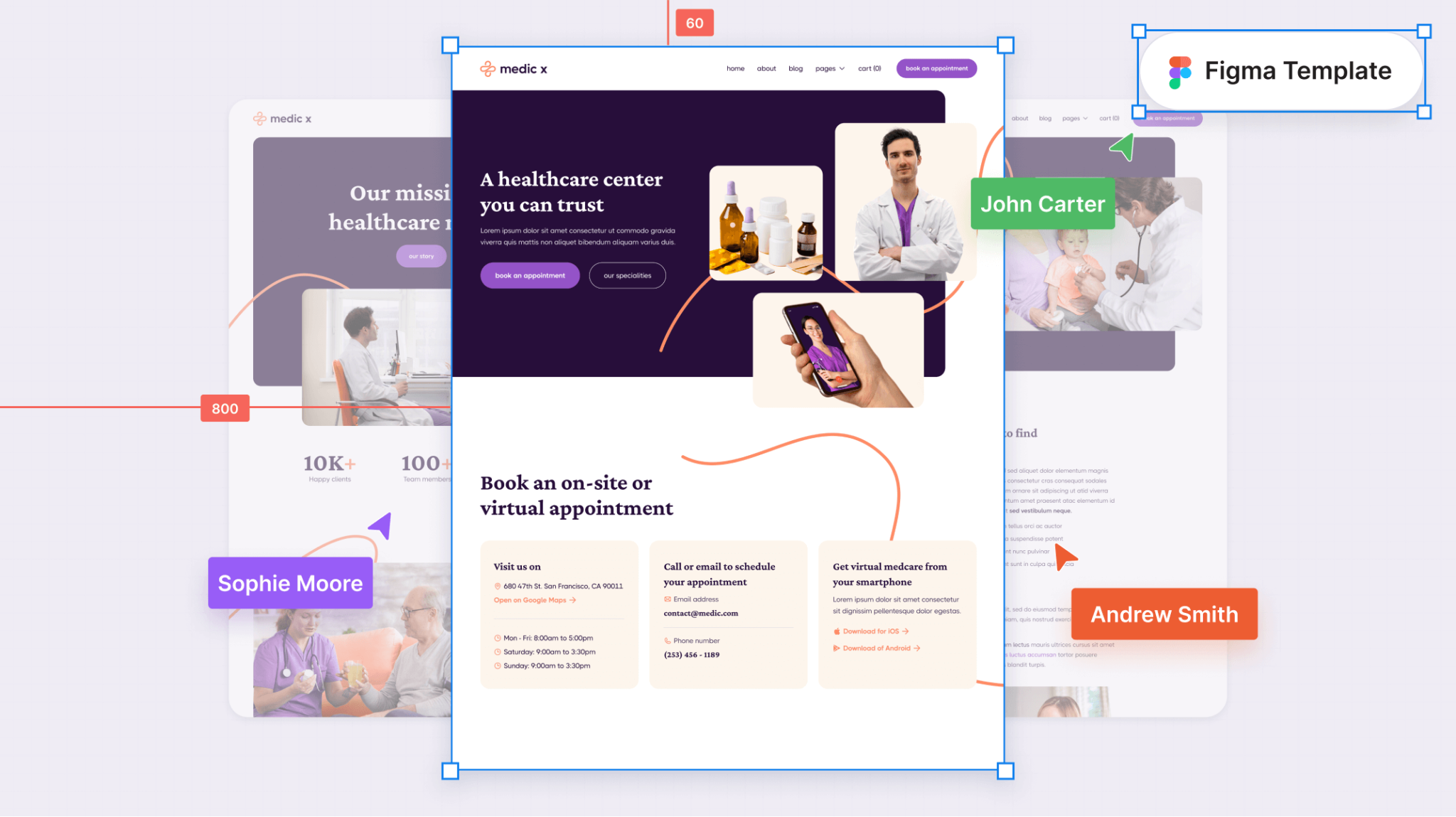 Medic X - Hospital Figma Template - Free Figma Resource | Figma Elements
