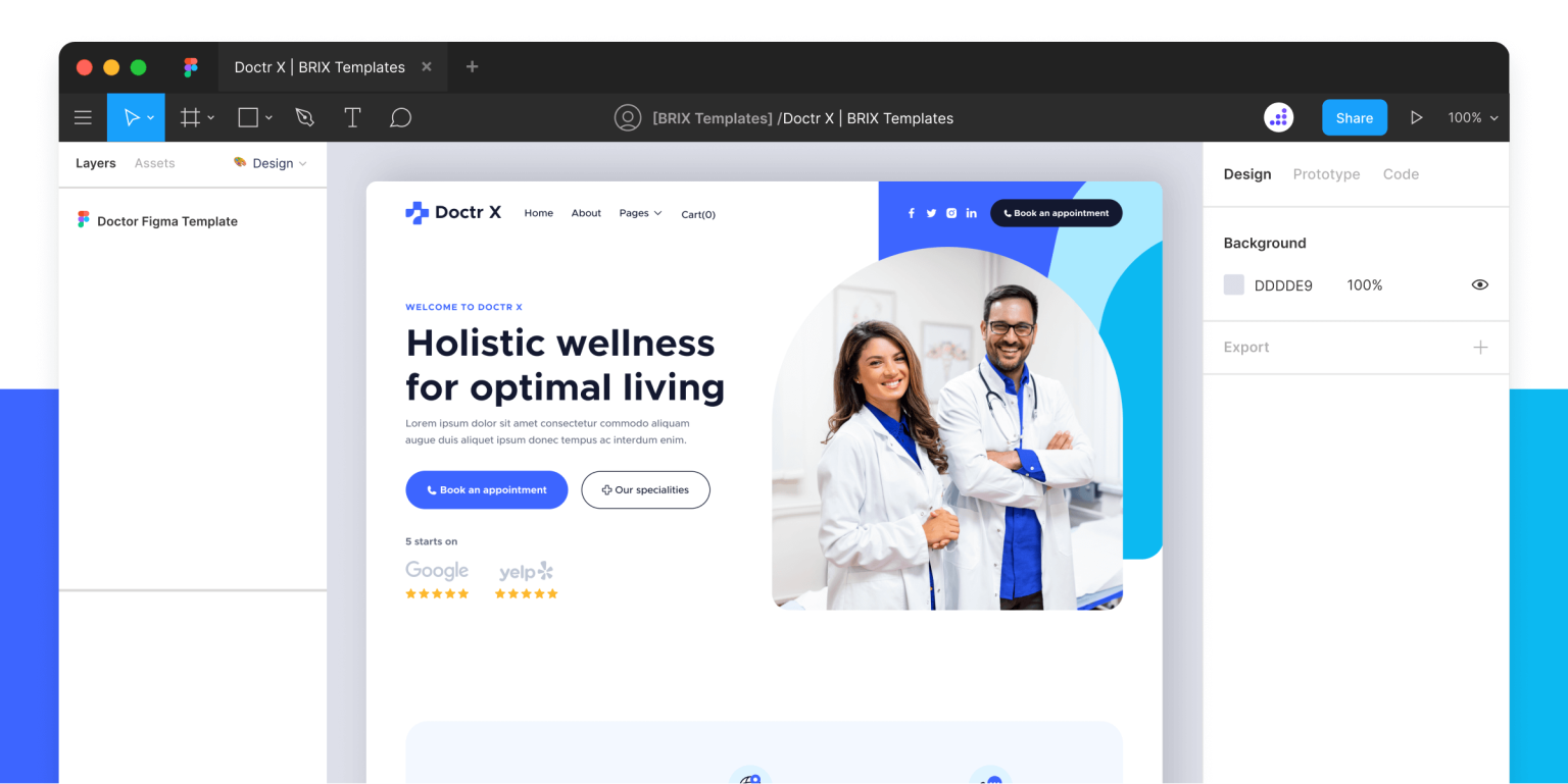 Doctr X - Doctor Figma Template - Free Figma Resource | Figma Elements