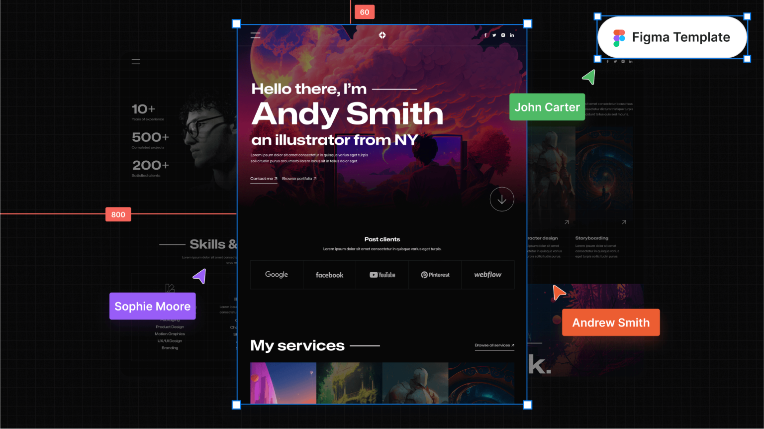 Illustrator X - Illustration Portfolio Figma Template - Free Figma ...