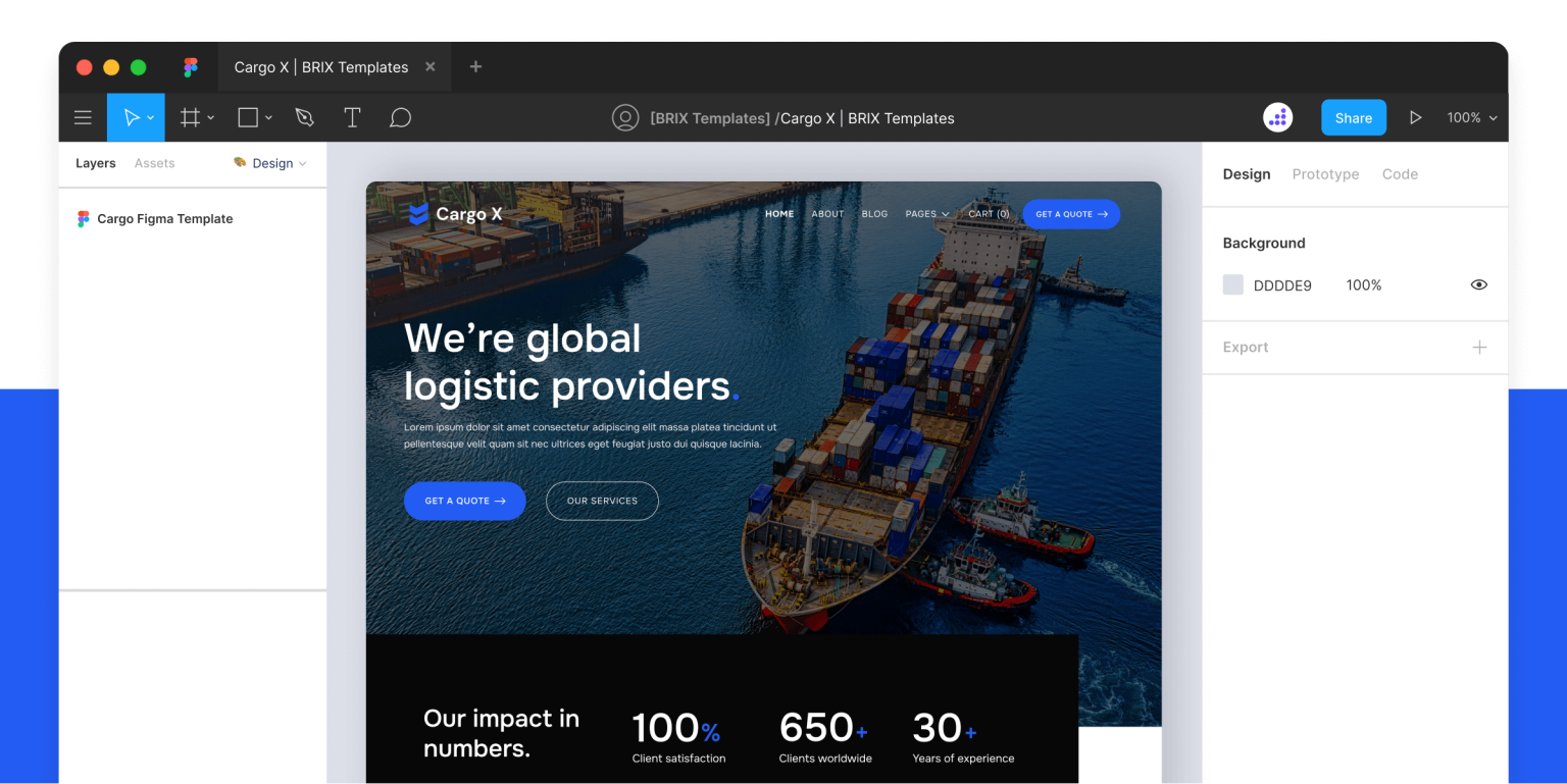 Cargo X - Logistics Figma Template - Free Figma Resource | Figma Elements