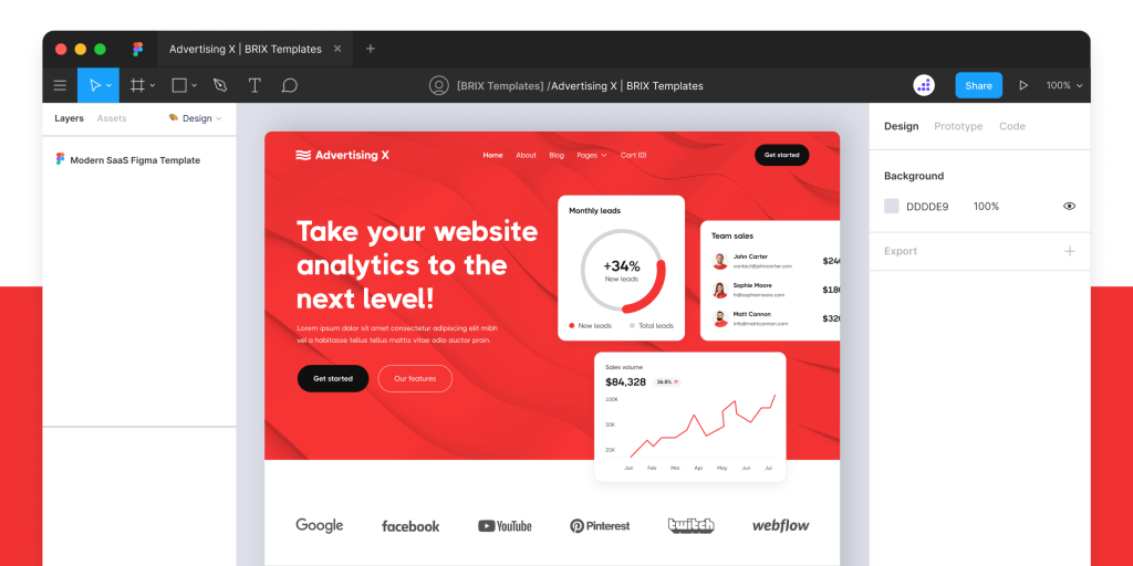Advertising X - Modern SaaS Figma Template - Free Figma Resource ...