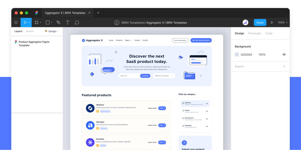 Aggregator X - Recommendation Site Figma Template - Free Figma Resource | Figma Elements