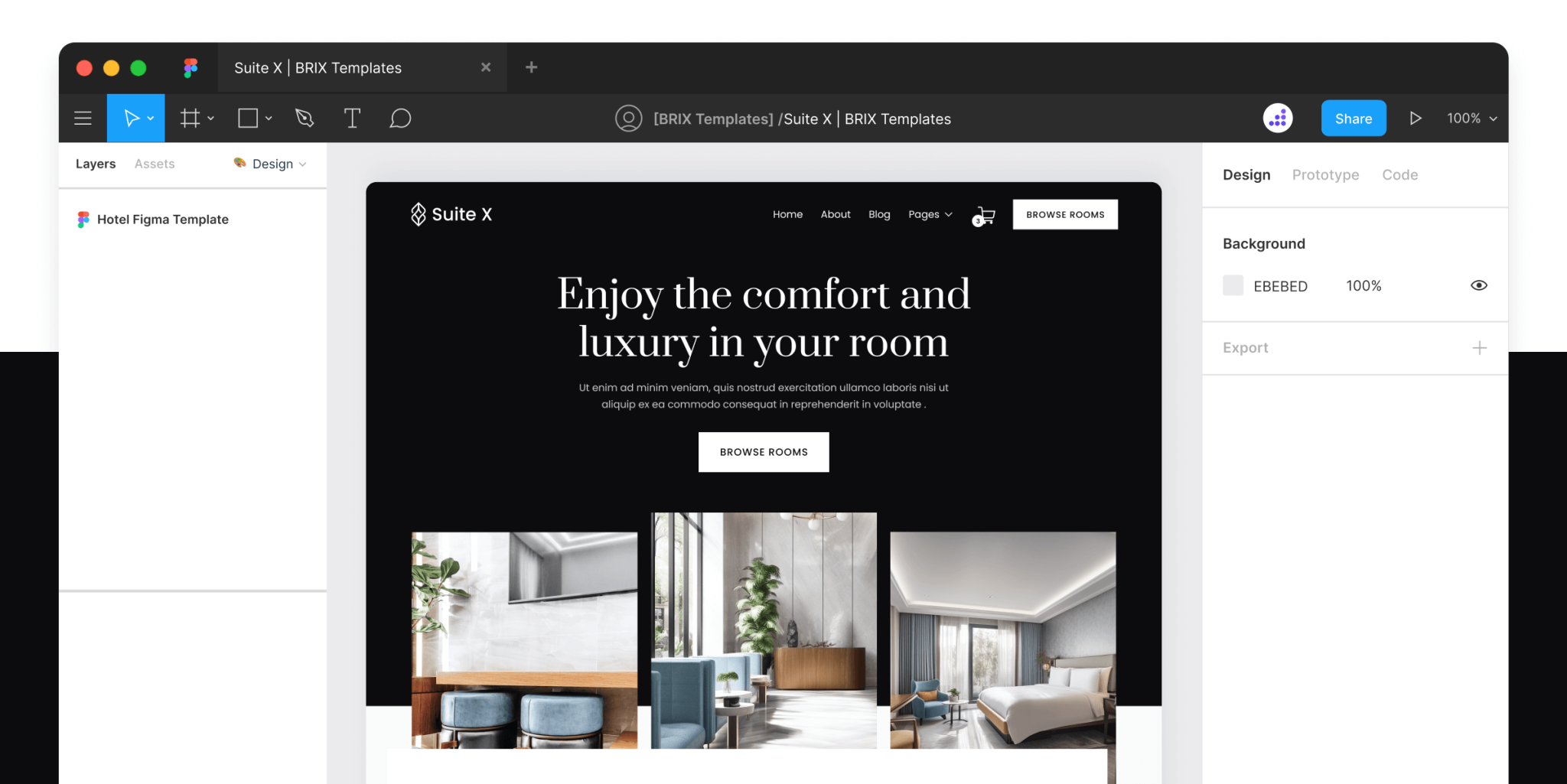 Suite X - Hotel Figma Template - Free Figma Resource | Figma Elements