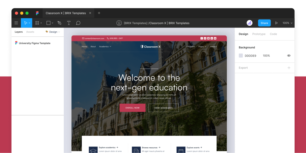 Classroom X - University Figma Template - Free Figma Resource | Figma ...