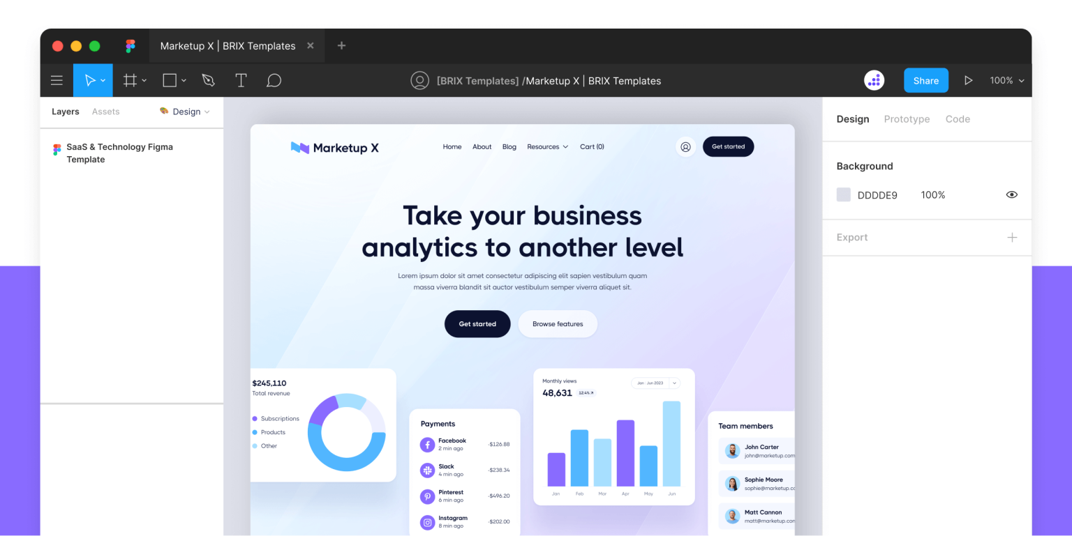 Marketup X - SaaS & Technology Figma Template - Free Figma Resource | Figma Elements