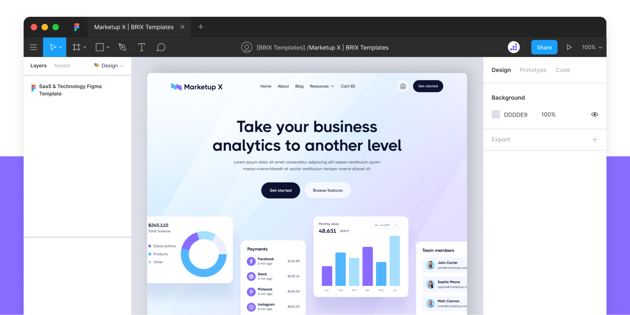 Marketup X - SaaS & Technology Figma Template - Free Figma Resource | Figma Elements