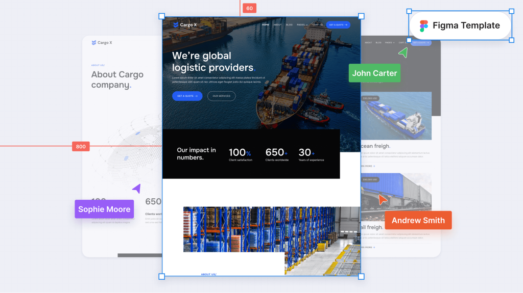 Cargo X - Logistics Figma Template - Free Figma Resource | Figma Elements