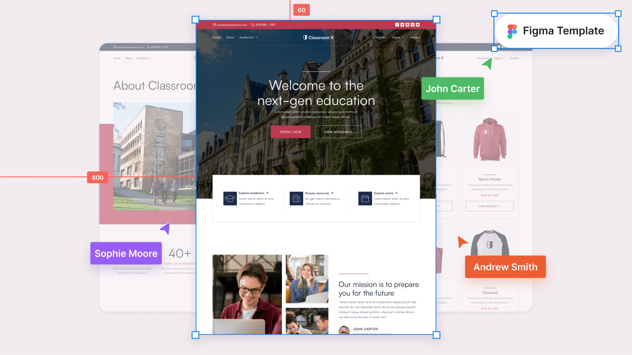 Classroom X - University Figma Template - Free Figma Resource | Figma ...