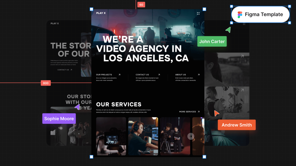 Play X - Video Production Agency Figma Template - Free Figma Resource ...