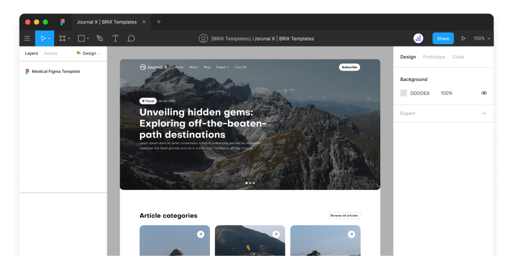 Journal X - Minimal Blog Figma Template - Free Figma Resource | Figma ...