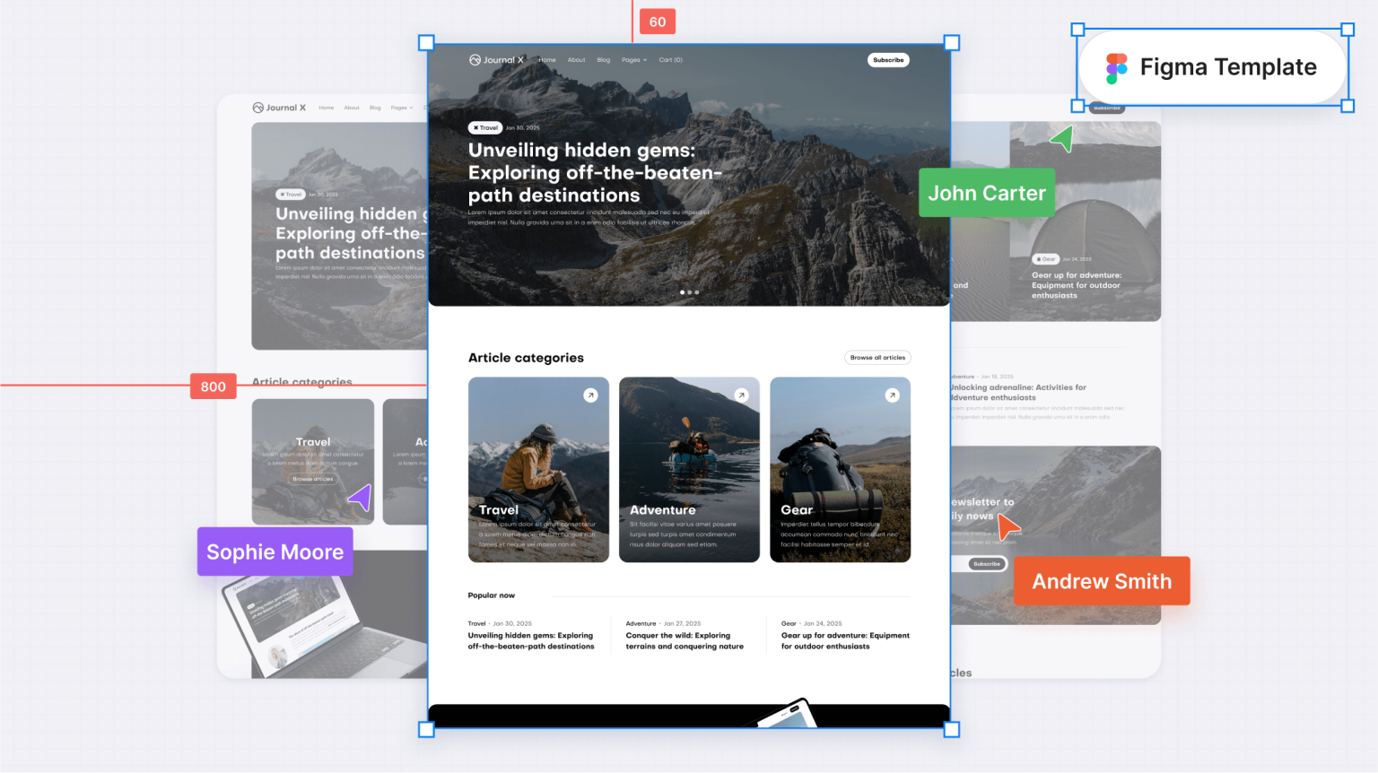 Journal X - Minimal Blog Figma Template - Free Figma Resource | Figma Elements