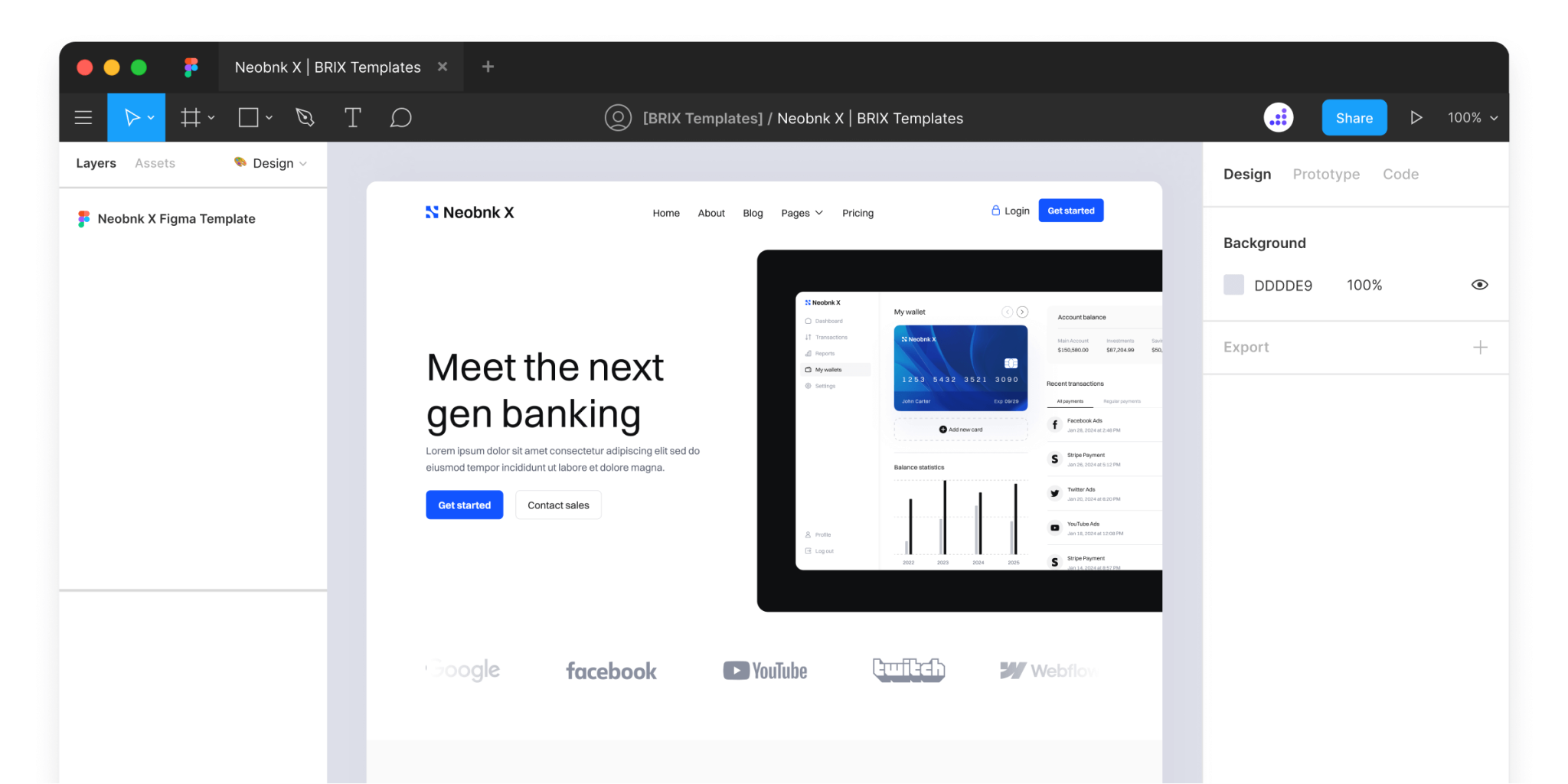 Neobank X - Banking Figma Template - Free Figma Resource | Figma Elements
