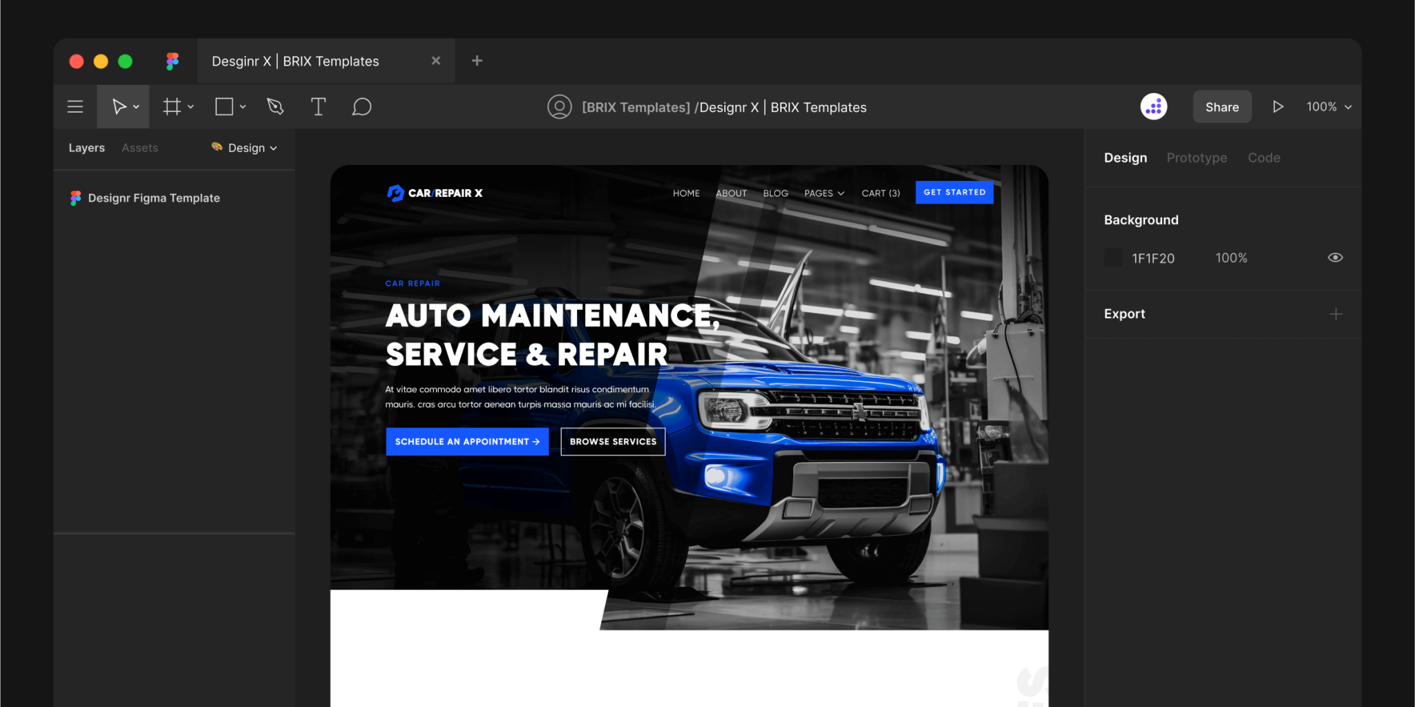 CarRepair X - Automotive Repair Figma Template - Free Figma Resource ...