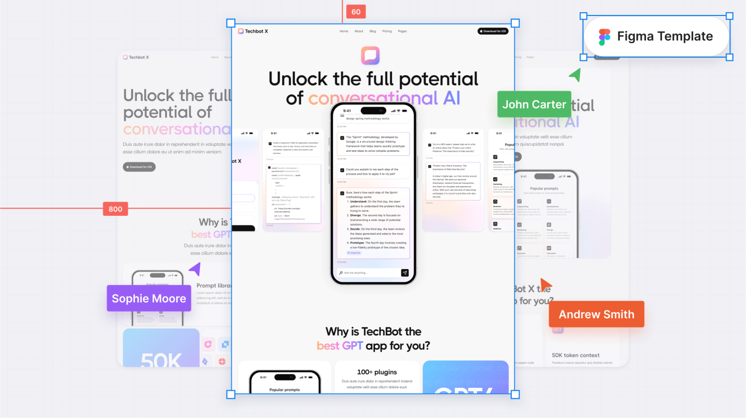 Techbot X - AI App Figma Template - Free Figma Resource | Figma Elements