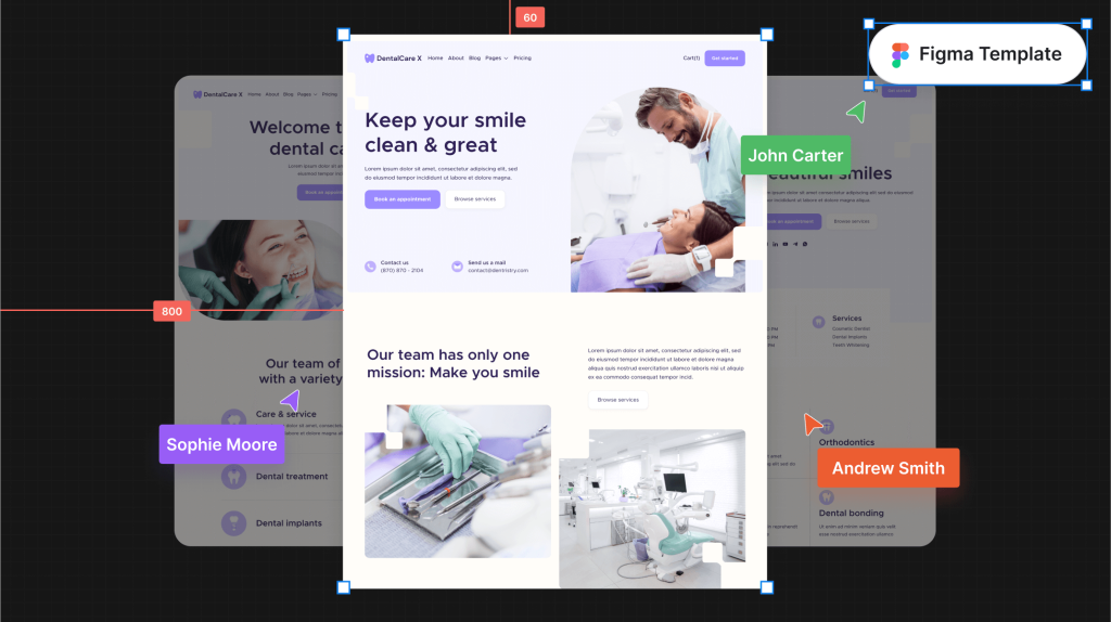 DentalCare X - Dental Clinic Figma Template - Free Figma Resource | Figma Elements