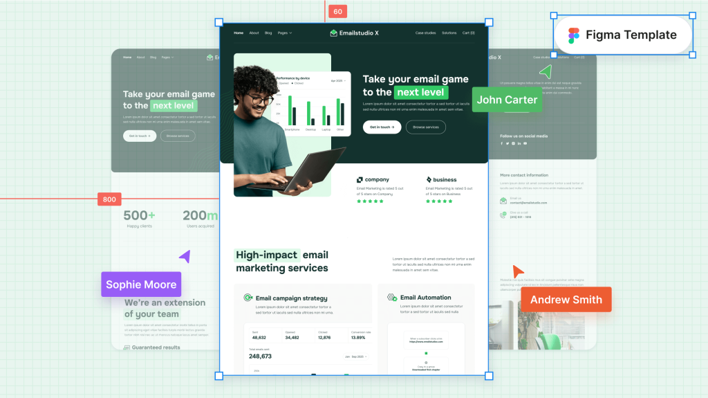 Emailstudio X - Email Marketing Agency Figma Template - Free Figma ...