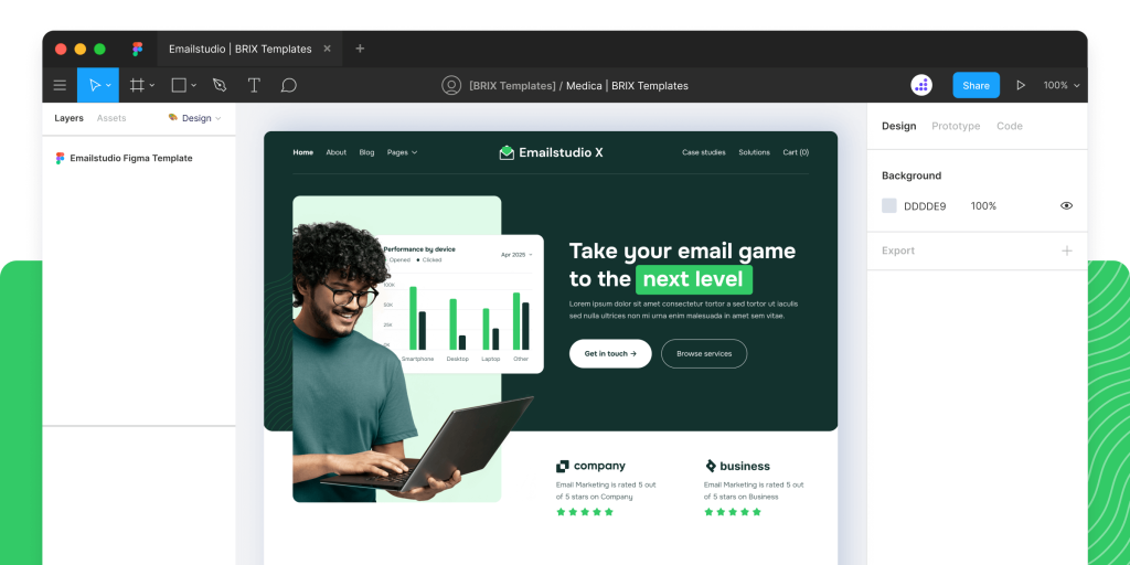 Emailstudio X - Email Marketing Agency Figma Template - Free Figma ...