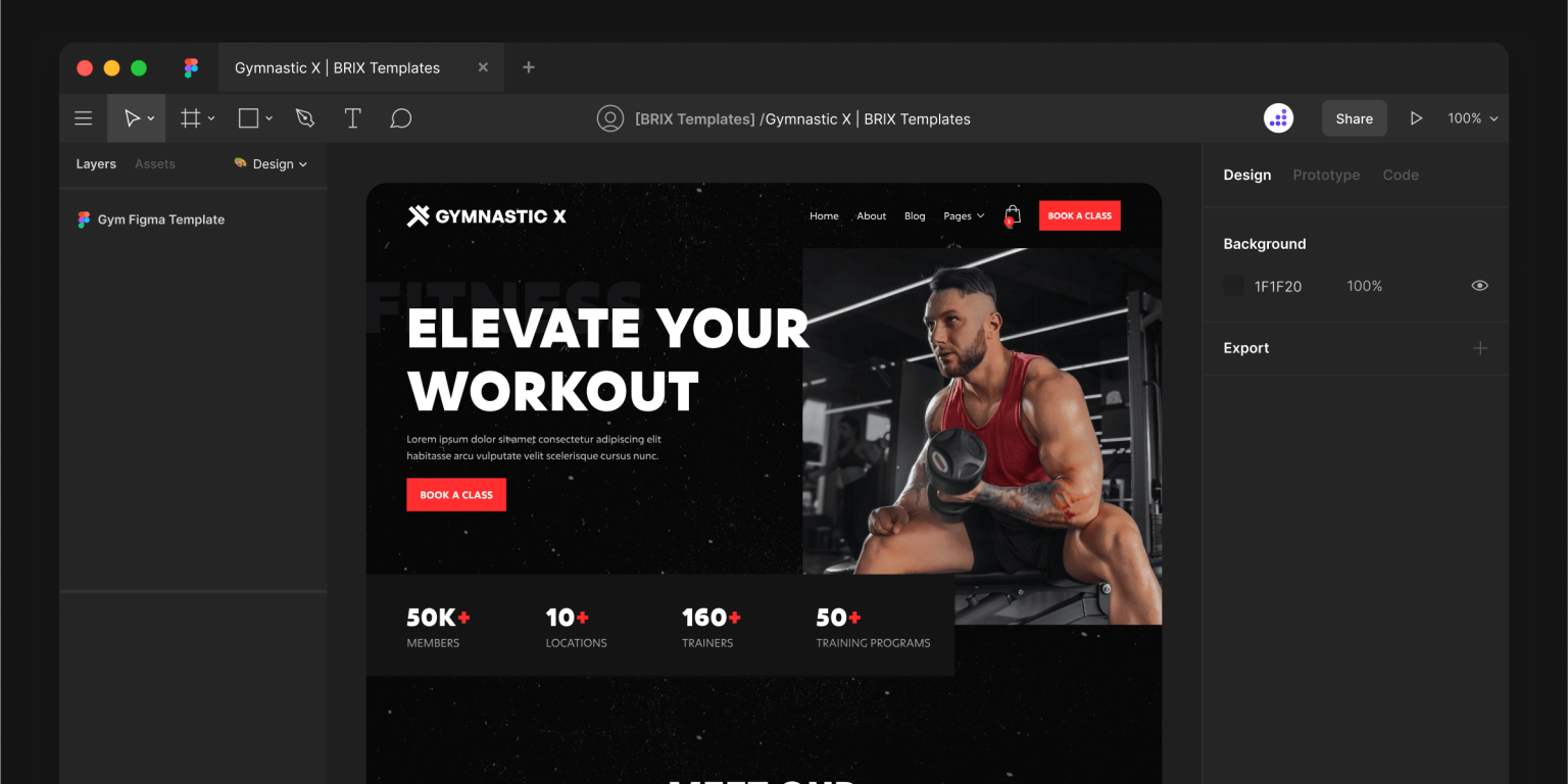 Gymnastic X - Gym Figma Template - Free Figma Resource | Figma Elements