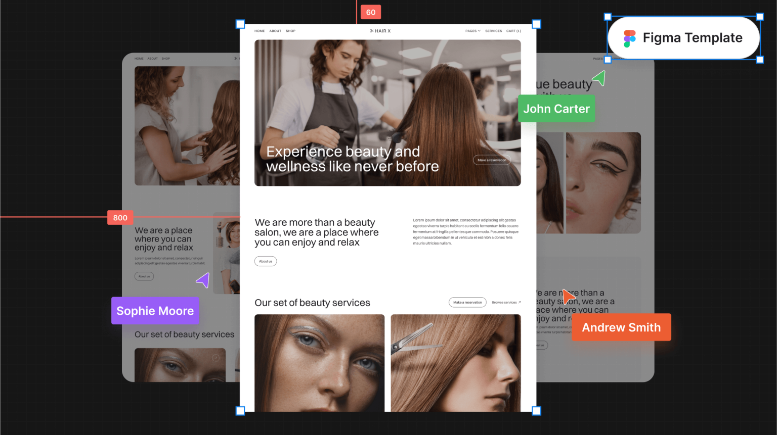 Hair X - Beauty Salon Figma Template - Free Figma Resource | Figma Elements