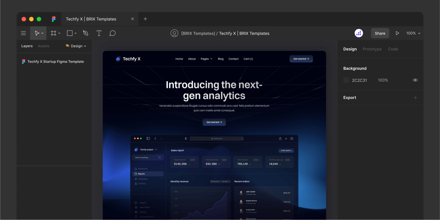 Techfy X - Startup Figma Template - Free Figma Resource | Figma Elements