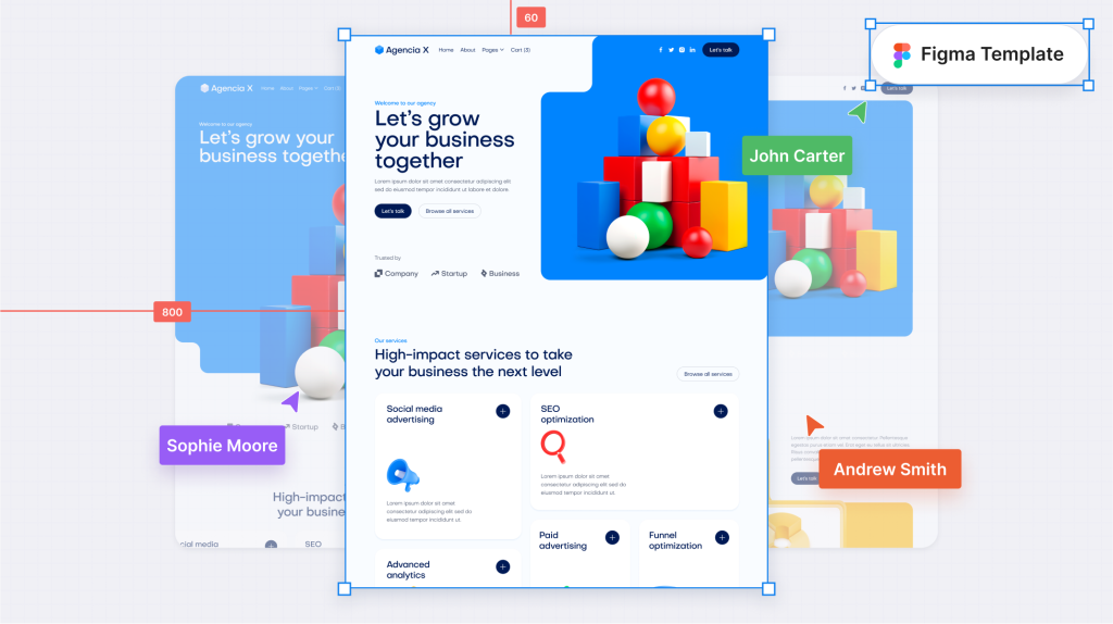 Agencia X - 3D Marketing Agency Figma Template - Free Figma Resource ...