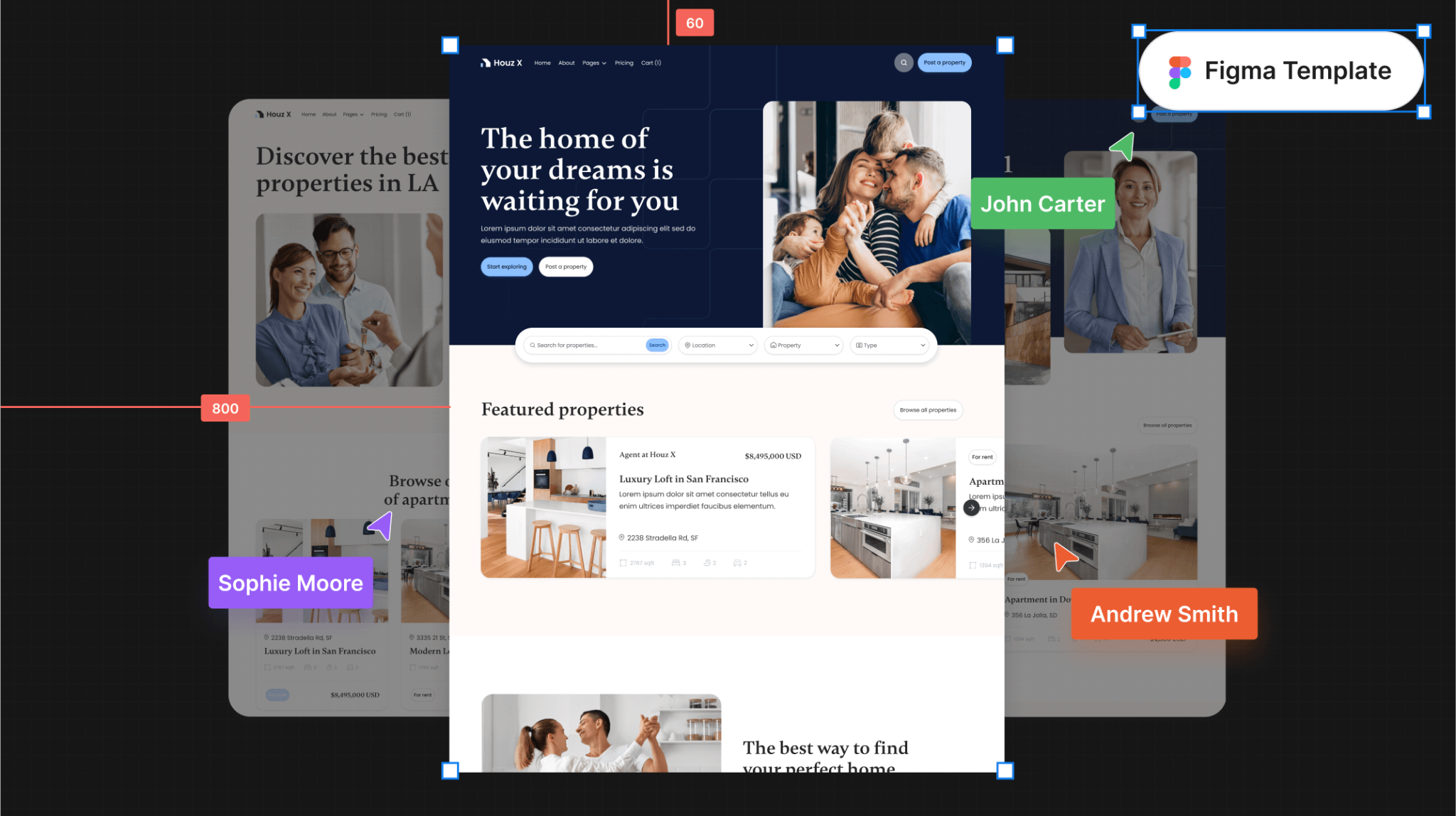 Houz X - Real Estate Agent Figma Template - Free Figma Resource | Figma ...