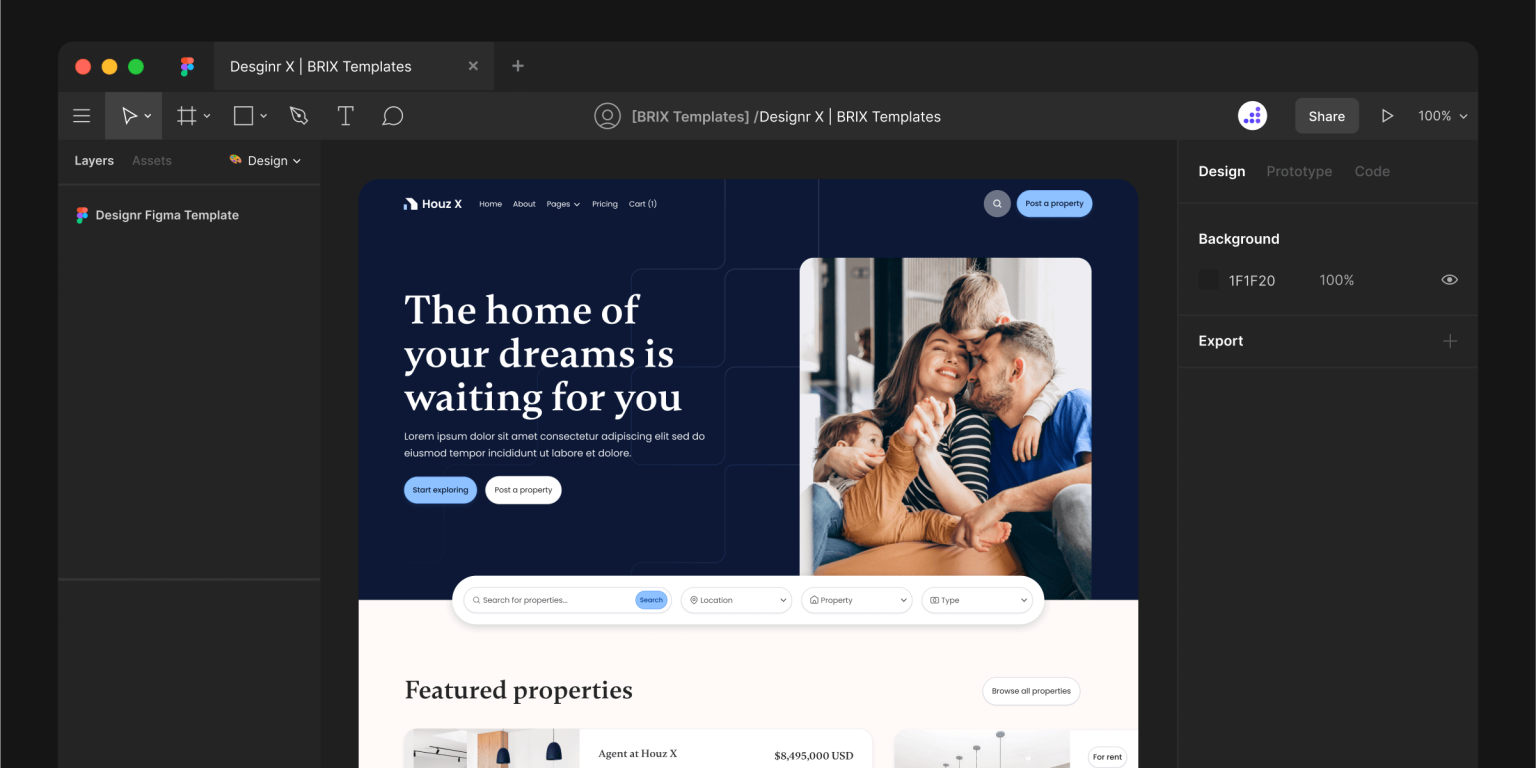 Houz X - Real Estate Agent Figma Template - Free Figma Resource | Figma ...
