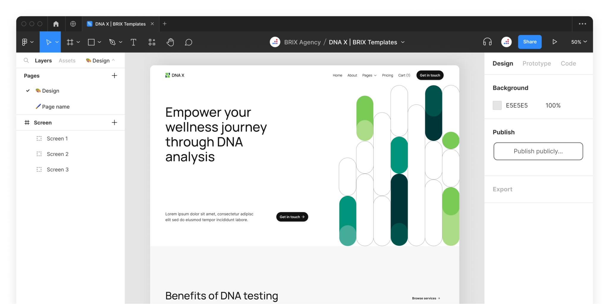 DNA X - Health Tech Figma Template - Free Figma Resource | Figma Elements