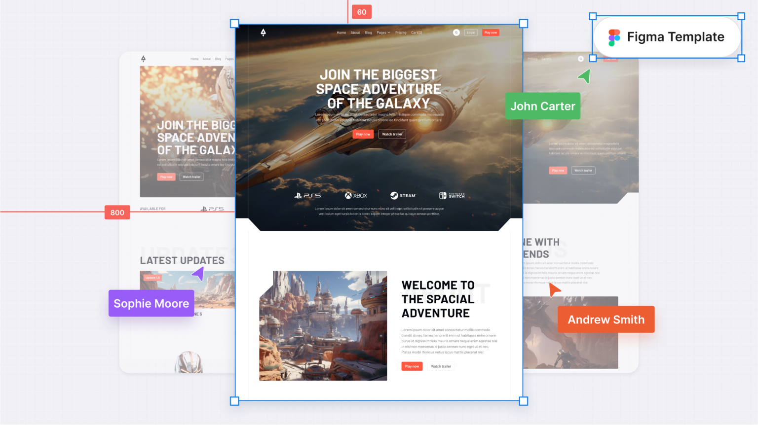 Player X - Gaming Figma Template - Free Figma Resource | Figma Elements