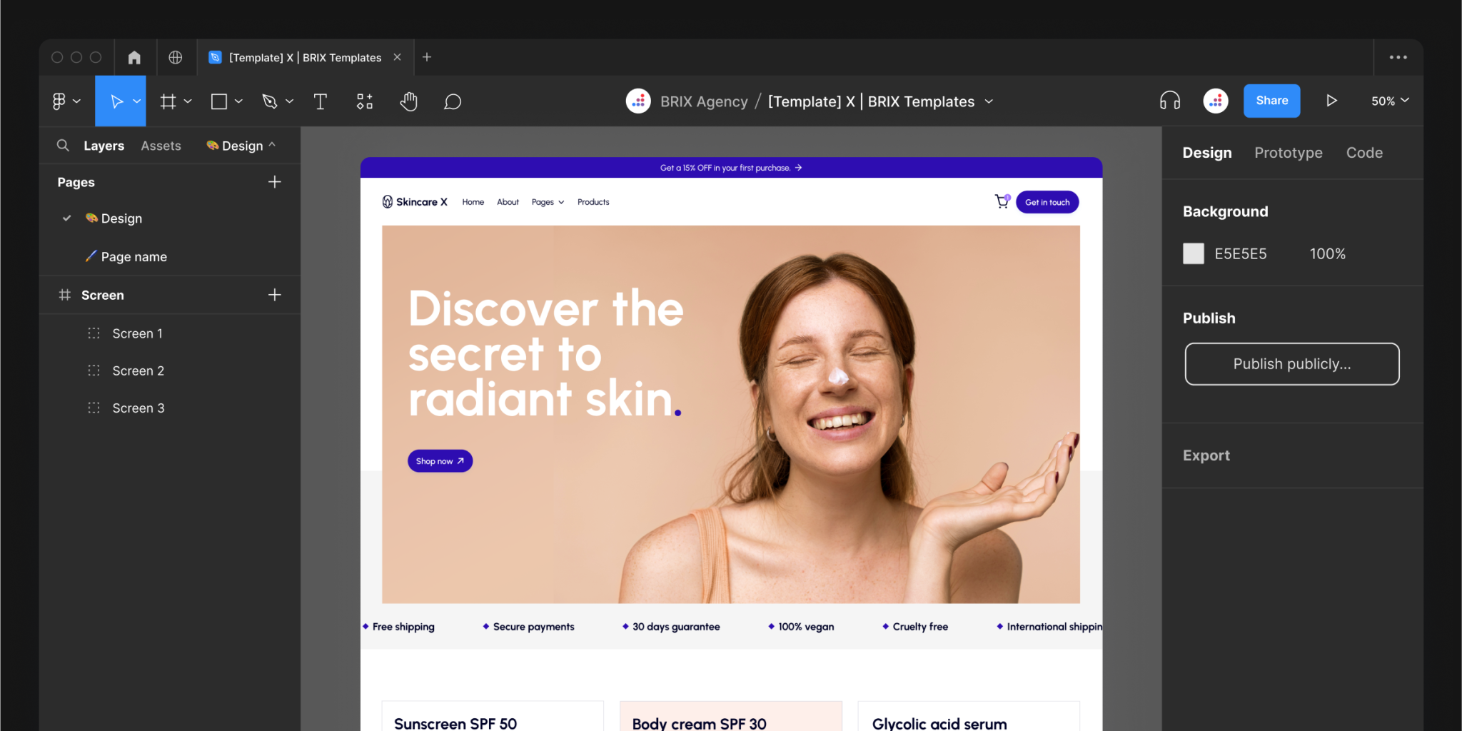 Skincare X - Skincare Figma Template - Free Figma Resource | Figma Elements