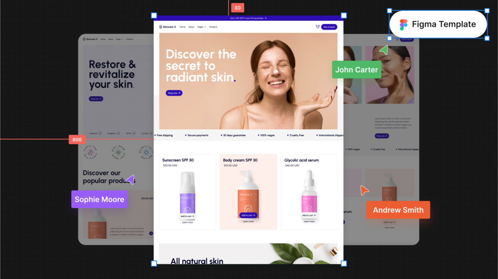 Skincare X - Skincare Figma Template - Free Figma Resource | Figma Elements