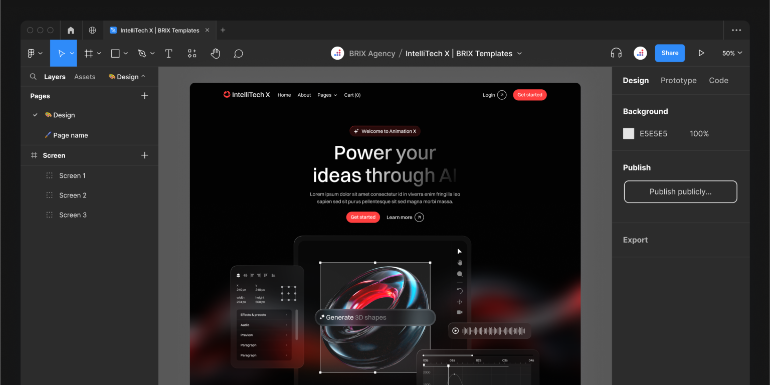 IntelliTech X - AI Startup Figma Template - Free Figma Resource | Figma ...