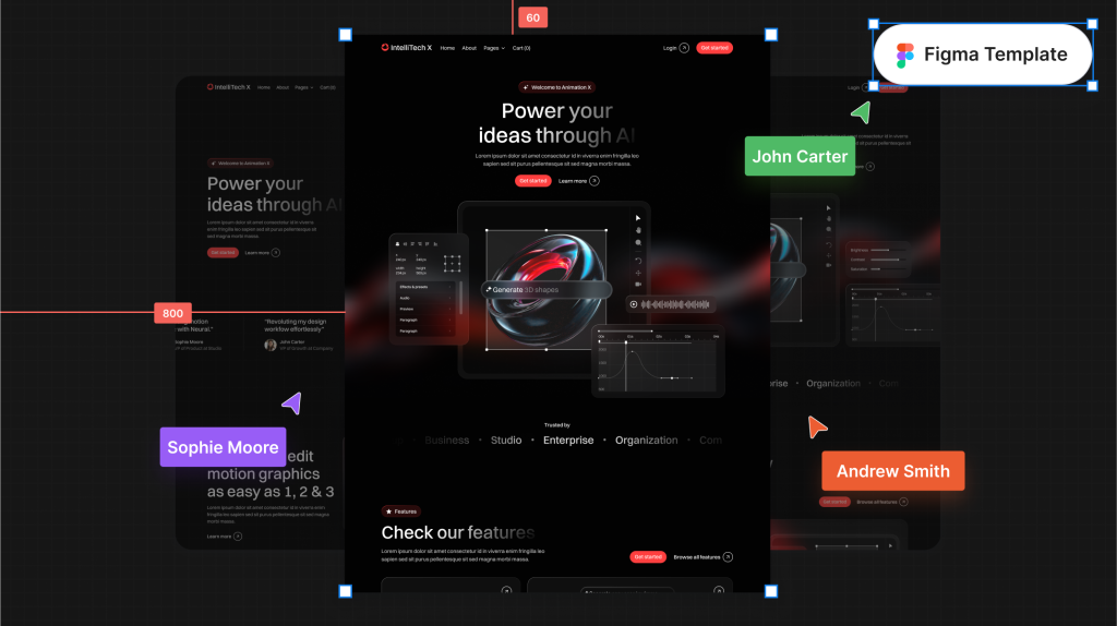 IntelliTech X - AI Startup Figma Template - Free Figma Resource | Figma ...
