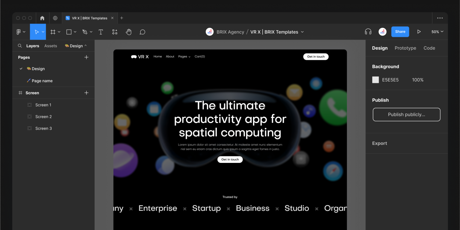 VR X - VR Figma Template - Free Figma Resource | Figma Elements