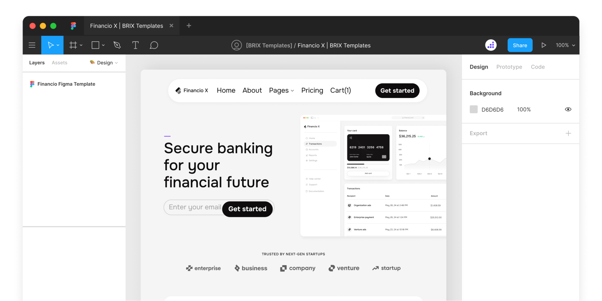 Financio X - Bank & Fintech Figma Template - Free Figma Resource | Figma Elements