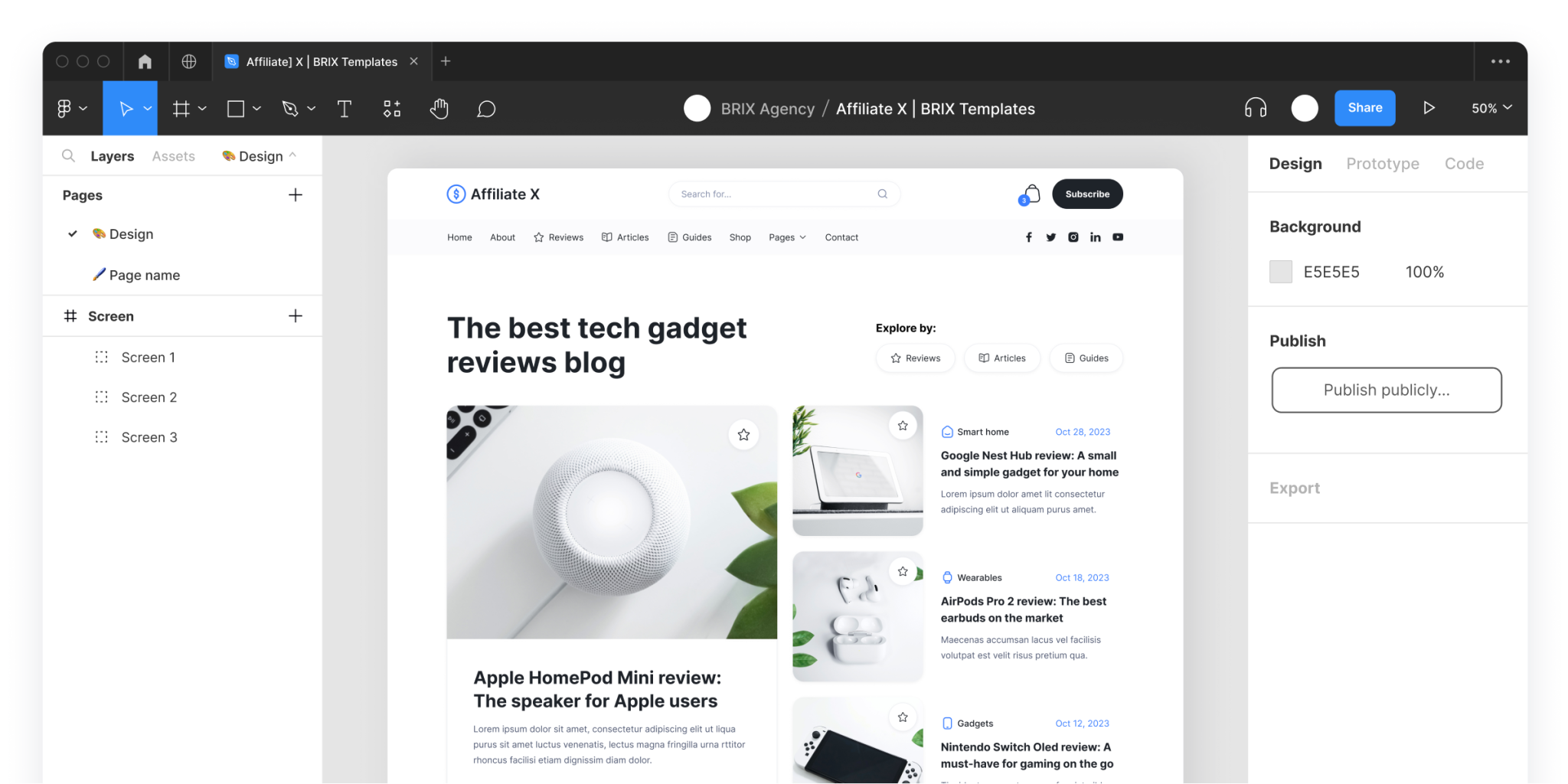 Affiliate X - Blog Figma Template - Free Figma Resource | Figma Elements