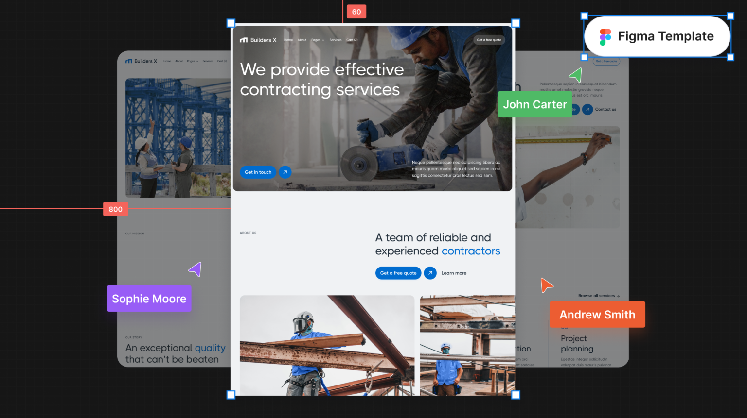 Builders X - Industrial Construction Figma Template - Free Figma Resource | Figma Elements