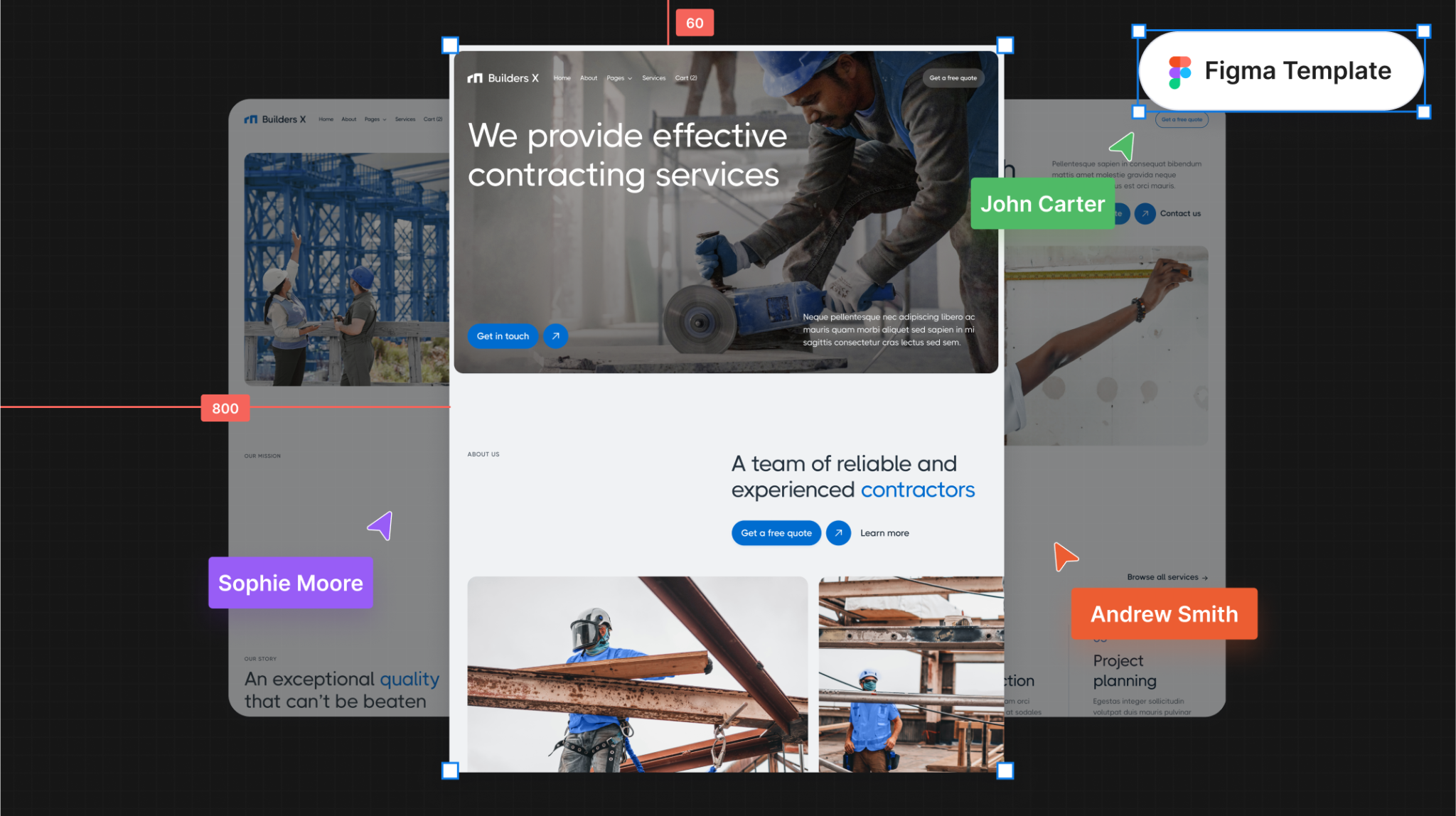 Builders X - Industrial Construction Figma Template - Free Figma Resource | Figma Elements