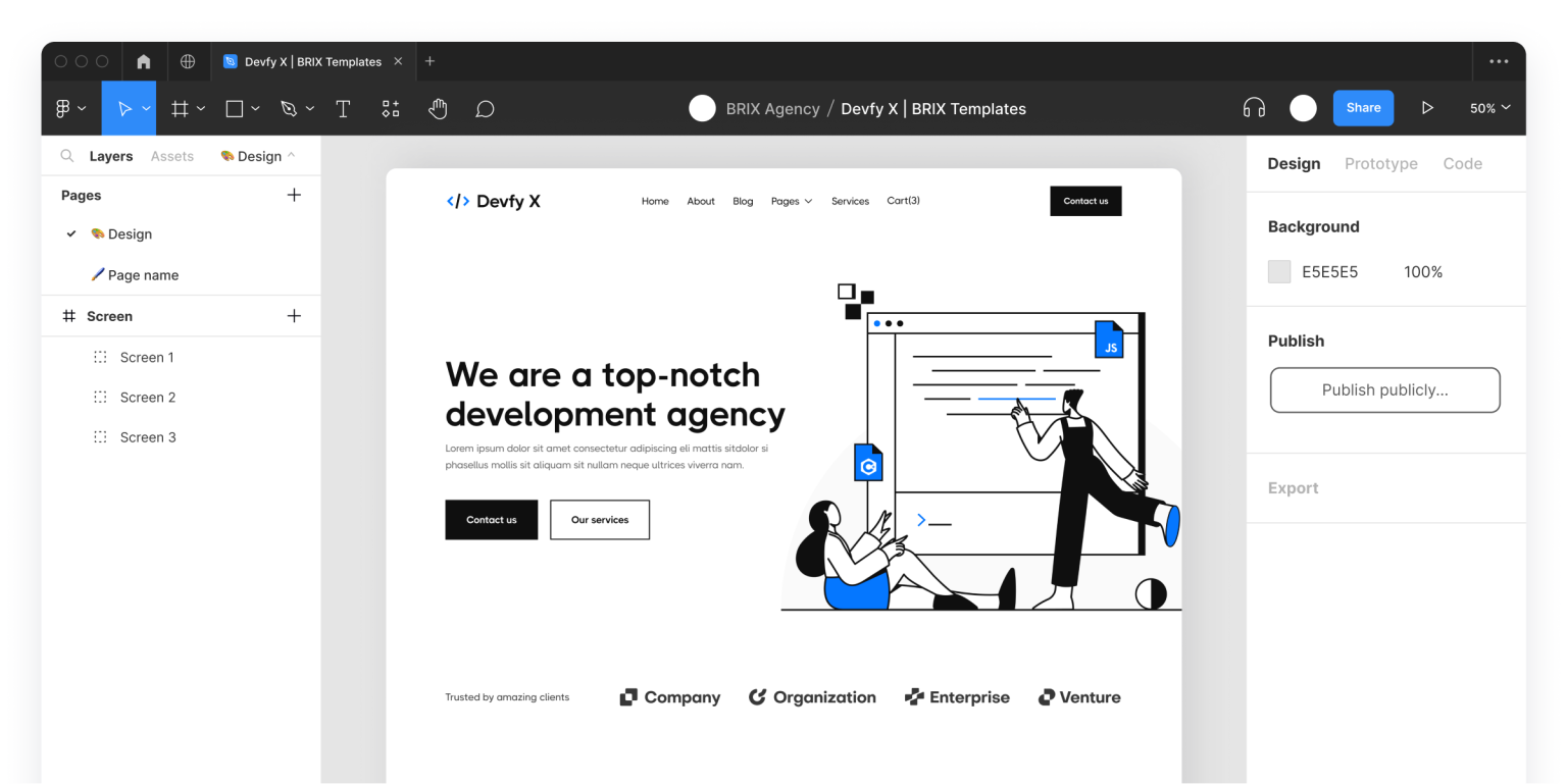 Devfy X - Development Agency Figma Template - Free Figma Resource ...